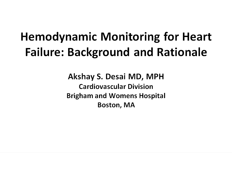 Hemodynamic Monitoring for Heart Failure Patients