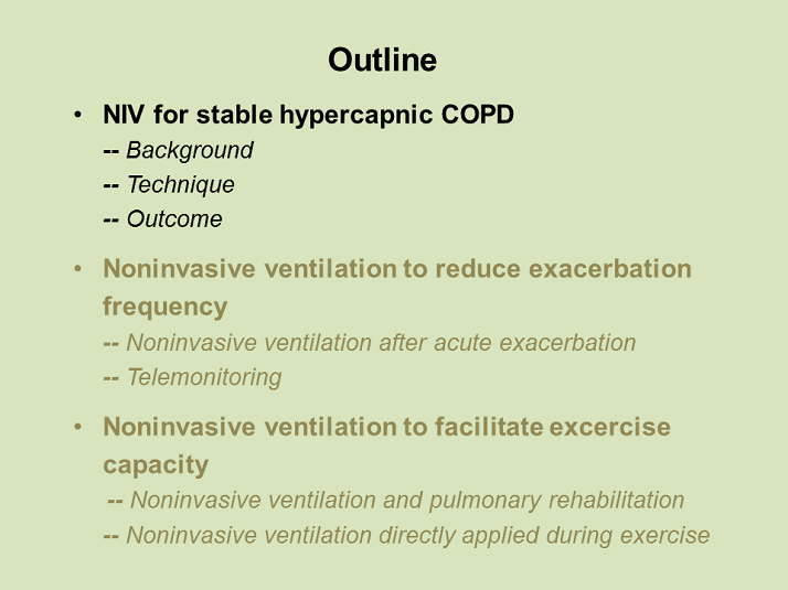 NIV for Stable Hypercapnic COPD - Noninvasive Ventilation to Treat ...