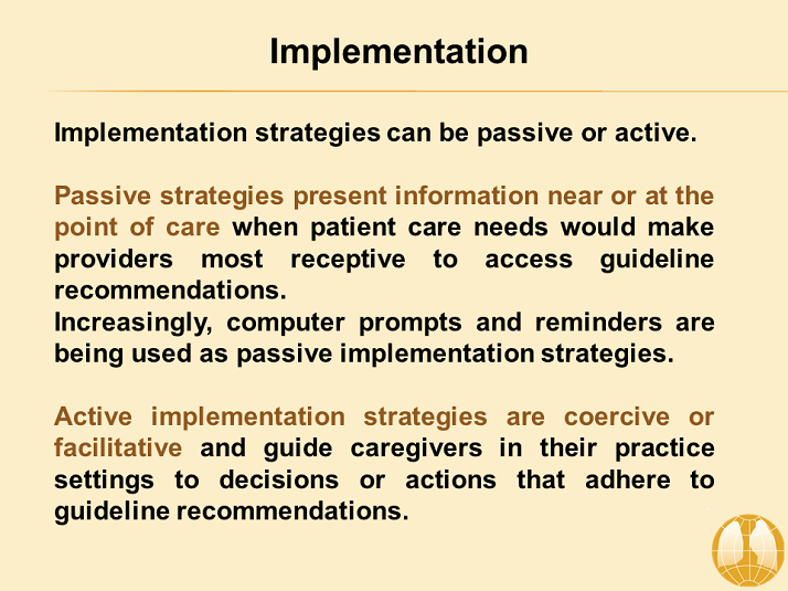 Passive and Active Implementation Strategies - Implementing GOLD ...