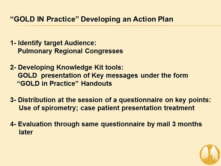 "GOLD IN Practice" Developing an Action Plan - Implementing GOLD ...