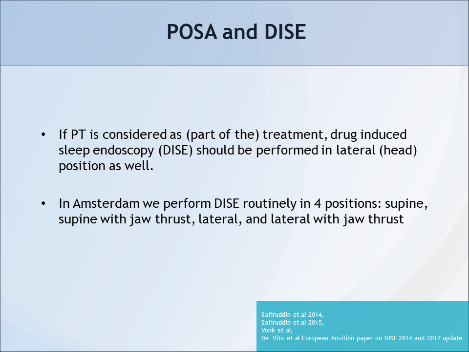 Obstructive Sleep Apnea (OSA) and Positional Obstructive Sleep Apnea (POSA)