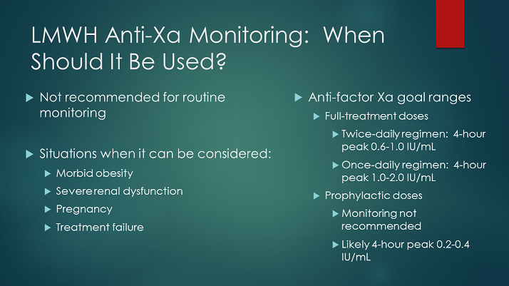 Evolving Practice: Role of Anti-Factor Xa Testing in Modern Anticoagulation