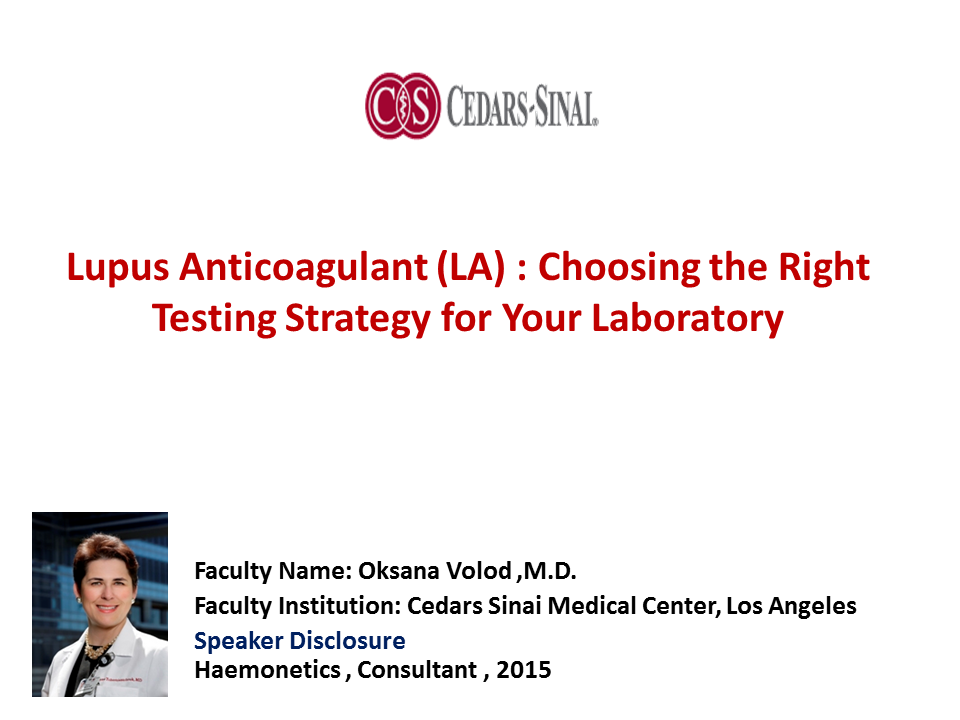 Lupus Anticoagulant (LA): Choosing the Right Testing Strategy for Your ...