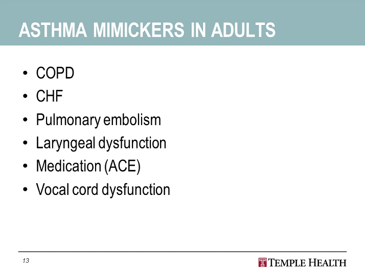 Asthma Mimickers in Adults - Treatment Options for Severe Persistent ...